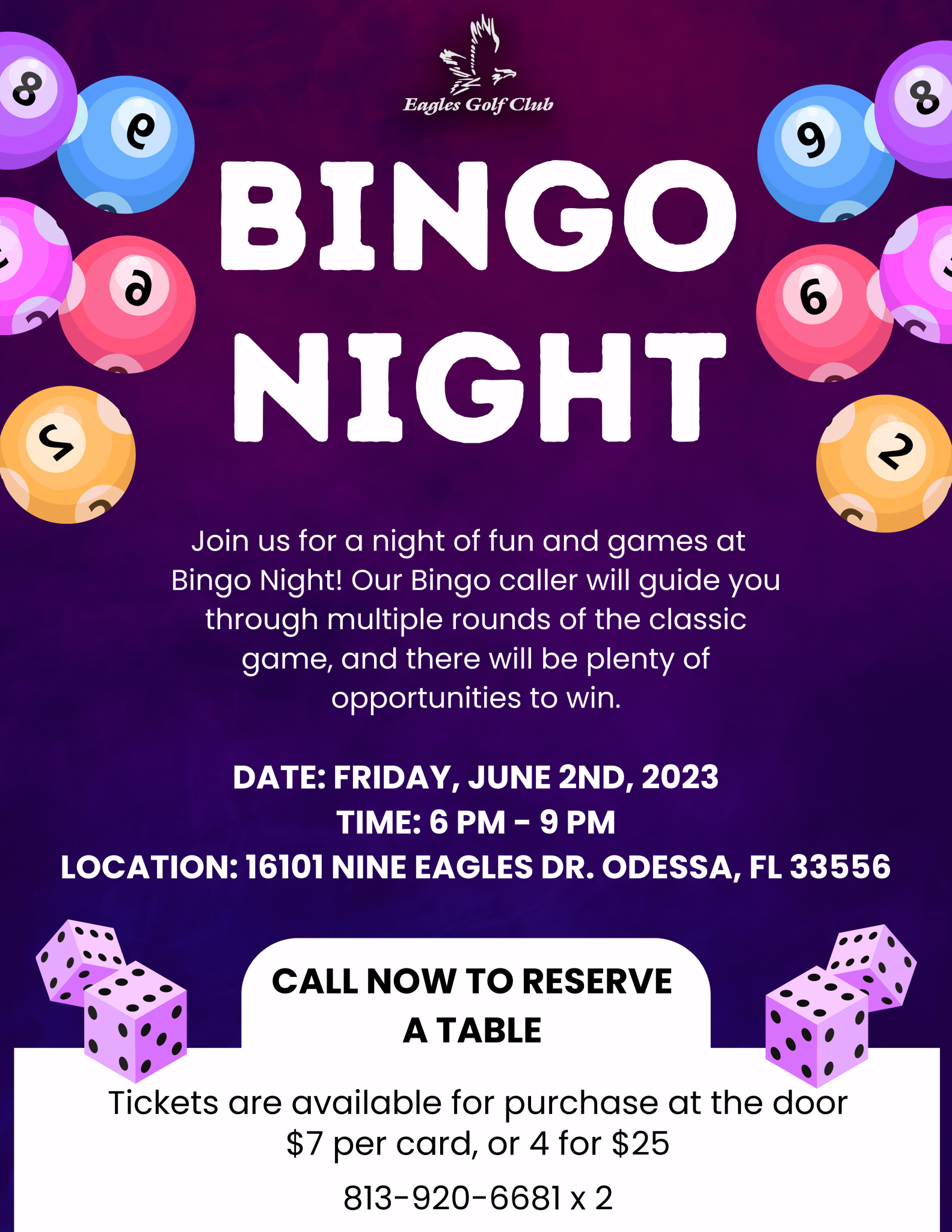 Bingo Night - Eagles Golf