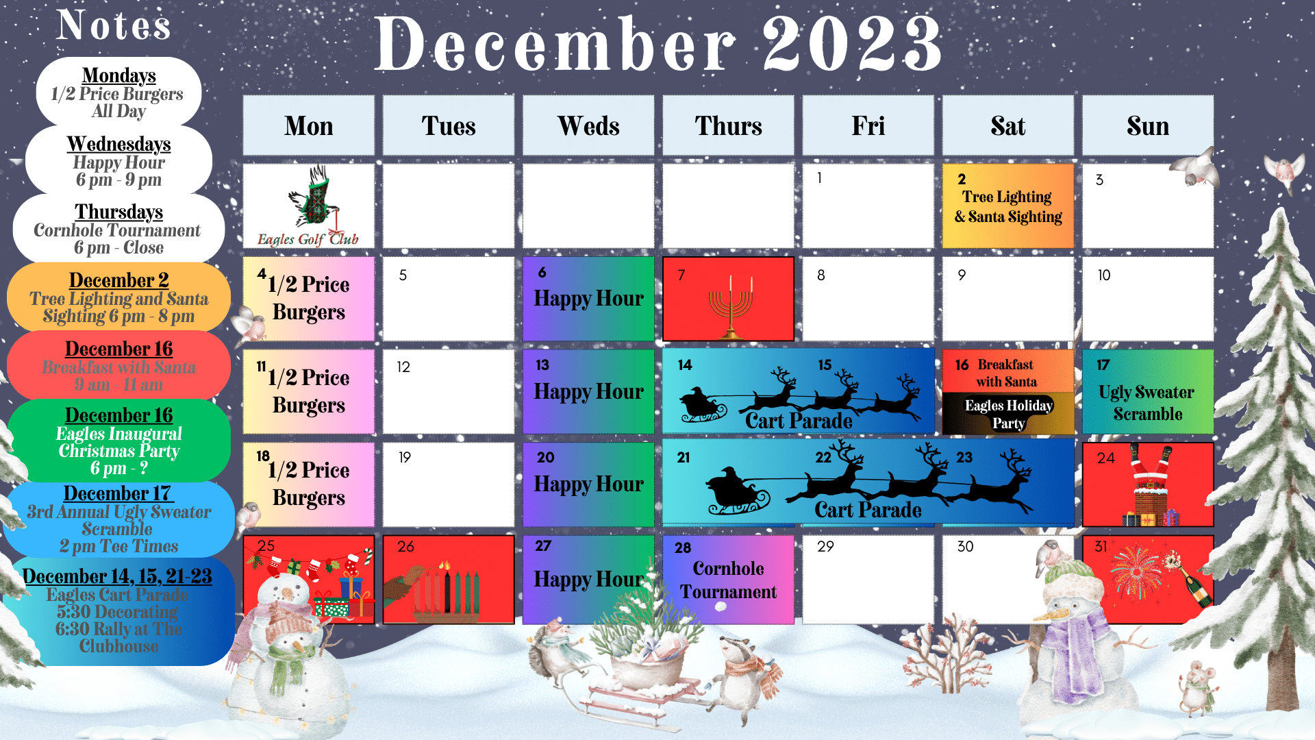 December Events - Eagles Golf